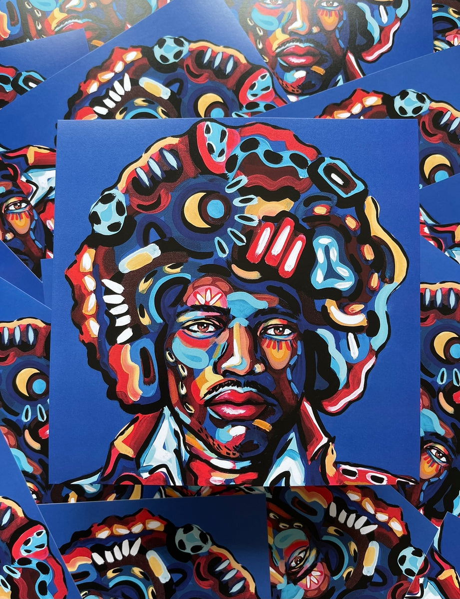 Jimi 12x12 Print – morganpaintsstuff